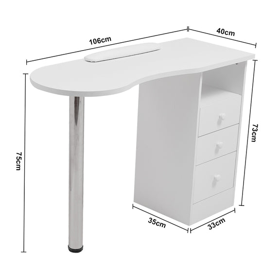 The White Nail Table with Three Drawers – SHEONLY