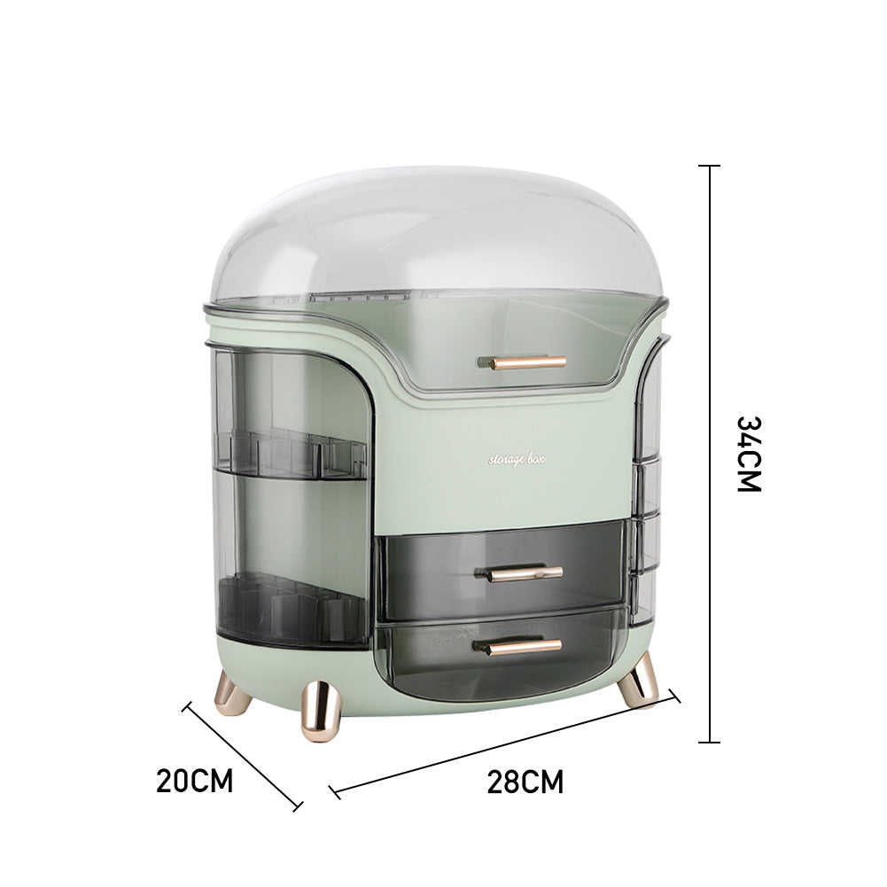 Dustproof Cosmetic Storage Box with Clear Lid and Drawers – SHEONLY