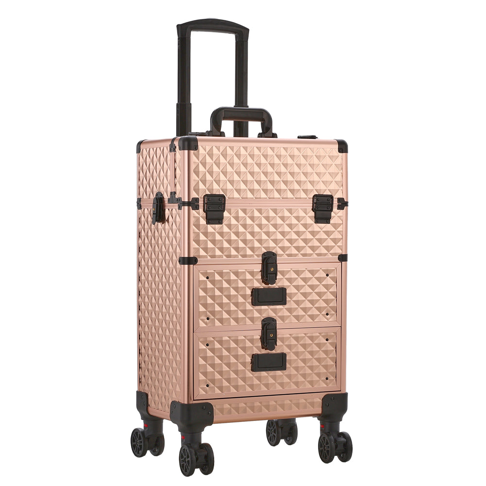 3 in 1 Large Cosmetic Trolley Case on 360 Swivel Castors Wheels – Sheonly