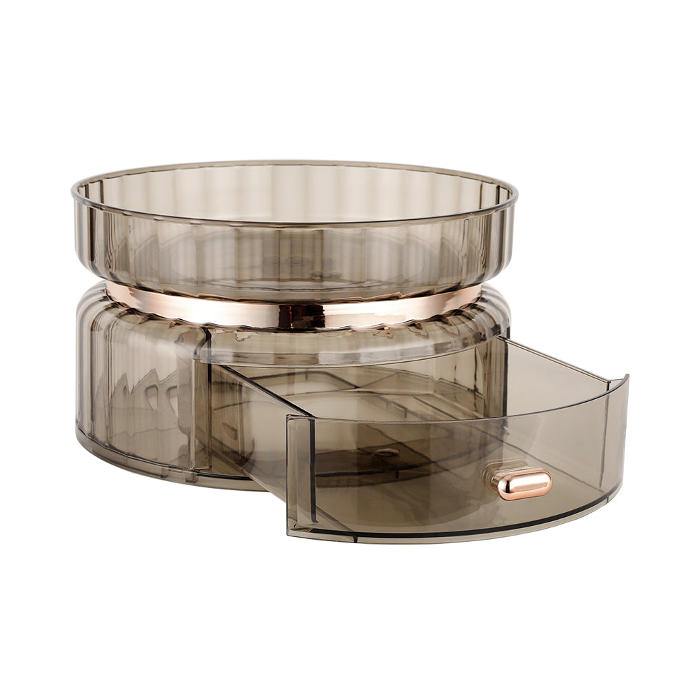 360° Rotating Makeup Organizer with Drawer – She Only