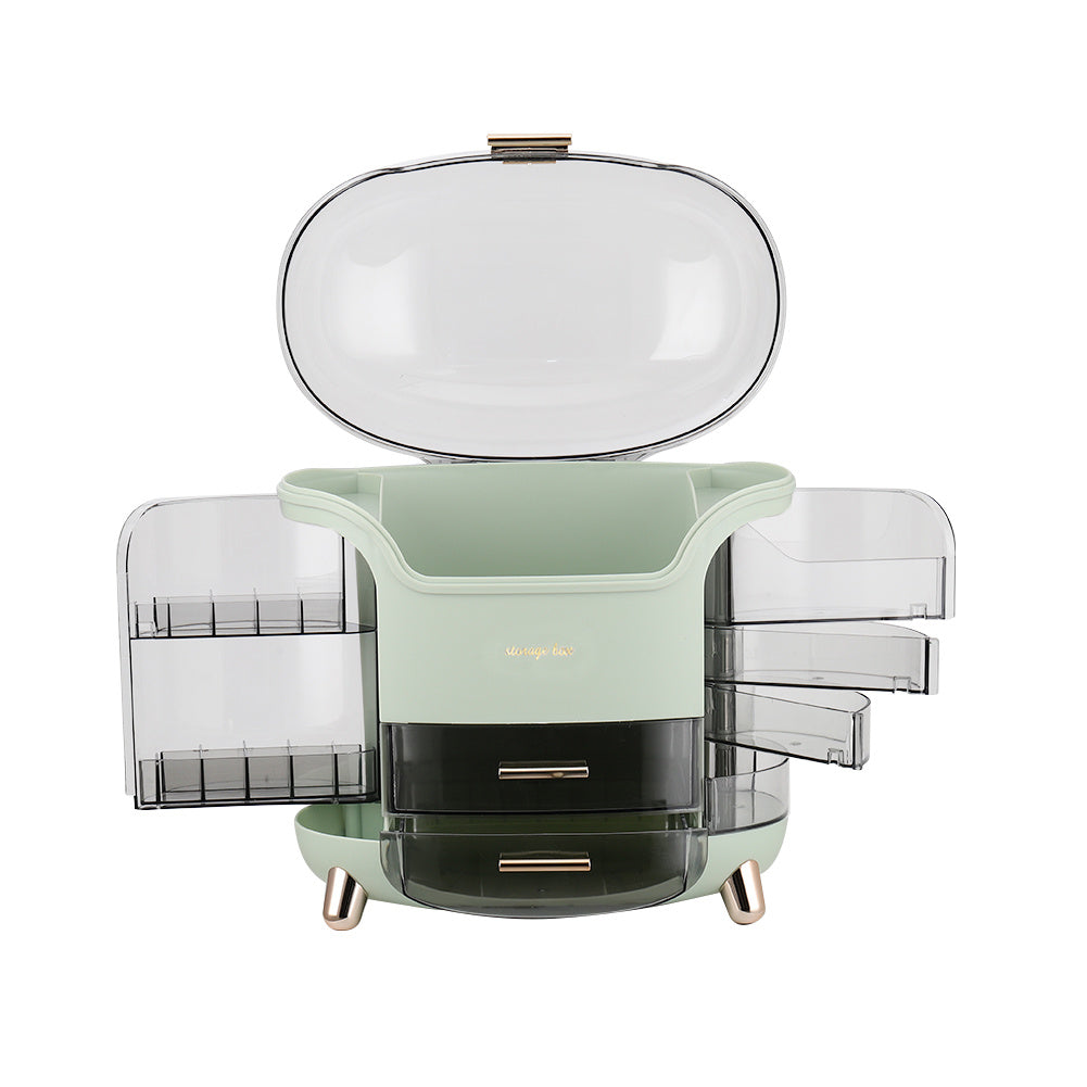 Dustproof Cosmetic Storage Box with Clear Lid and Drawers – SHEONLY