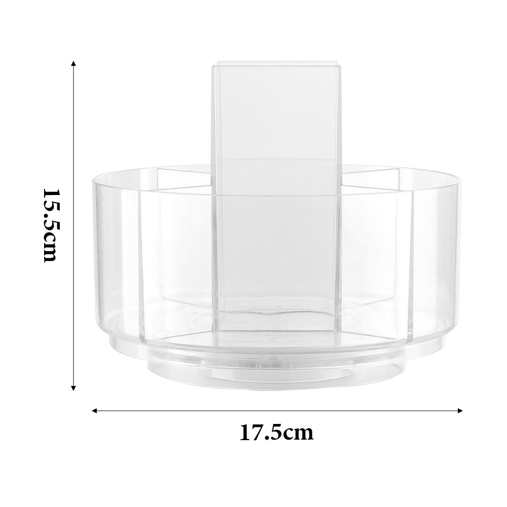 Circular Chic Transparent Cosmetic Storage Carousel with Rotating Desi ...