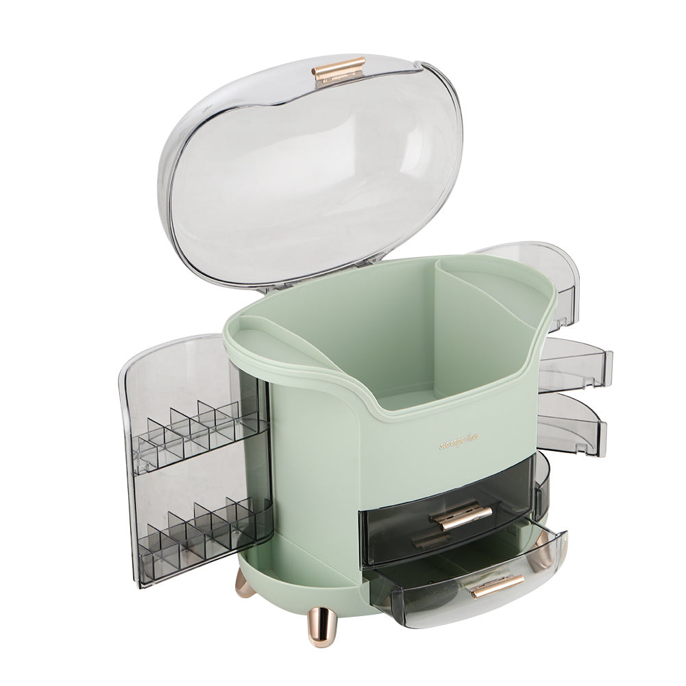 Dustproof Cosmetic Storage Box with Clear Lid and Drawers – SHEONLY